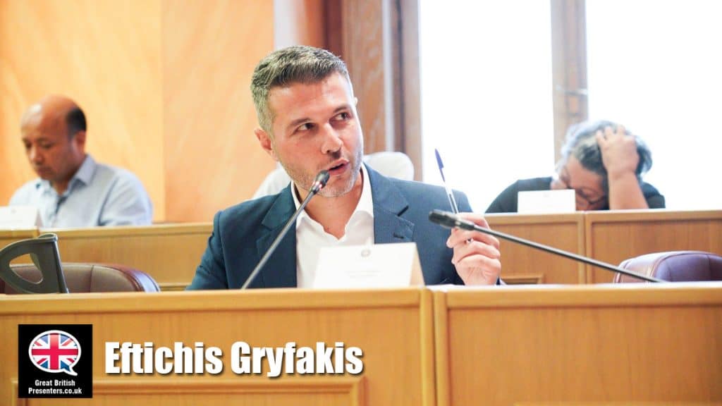 Greek Presenter TV Journalist Eftichis Gryfakis at Great British Presenters